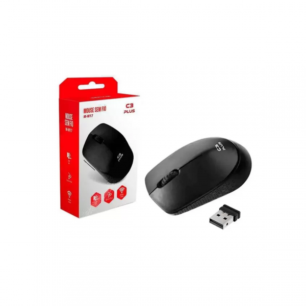 Mouse Sem fio Slim 1000 DPI – Preto – C3 TECH – Megaword